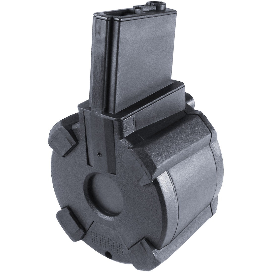 M4 LP-Drum Magazine AEG 1200R (Drum|Auto-Button) (Black) Spotted Point ...
